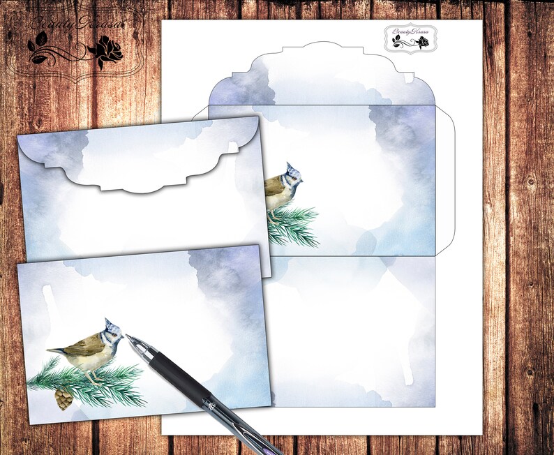 Printable Stationary Digital Set Winter Forest,letter Writing Paper ...