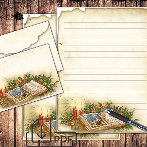 Christmas Stationary Digital Setletter Writing Lined Paper - Etsy