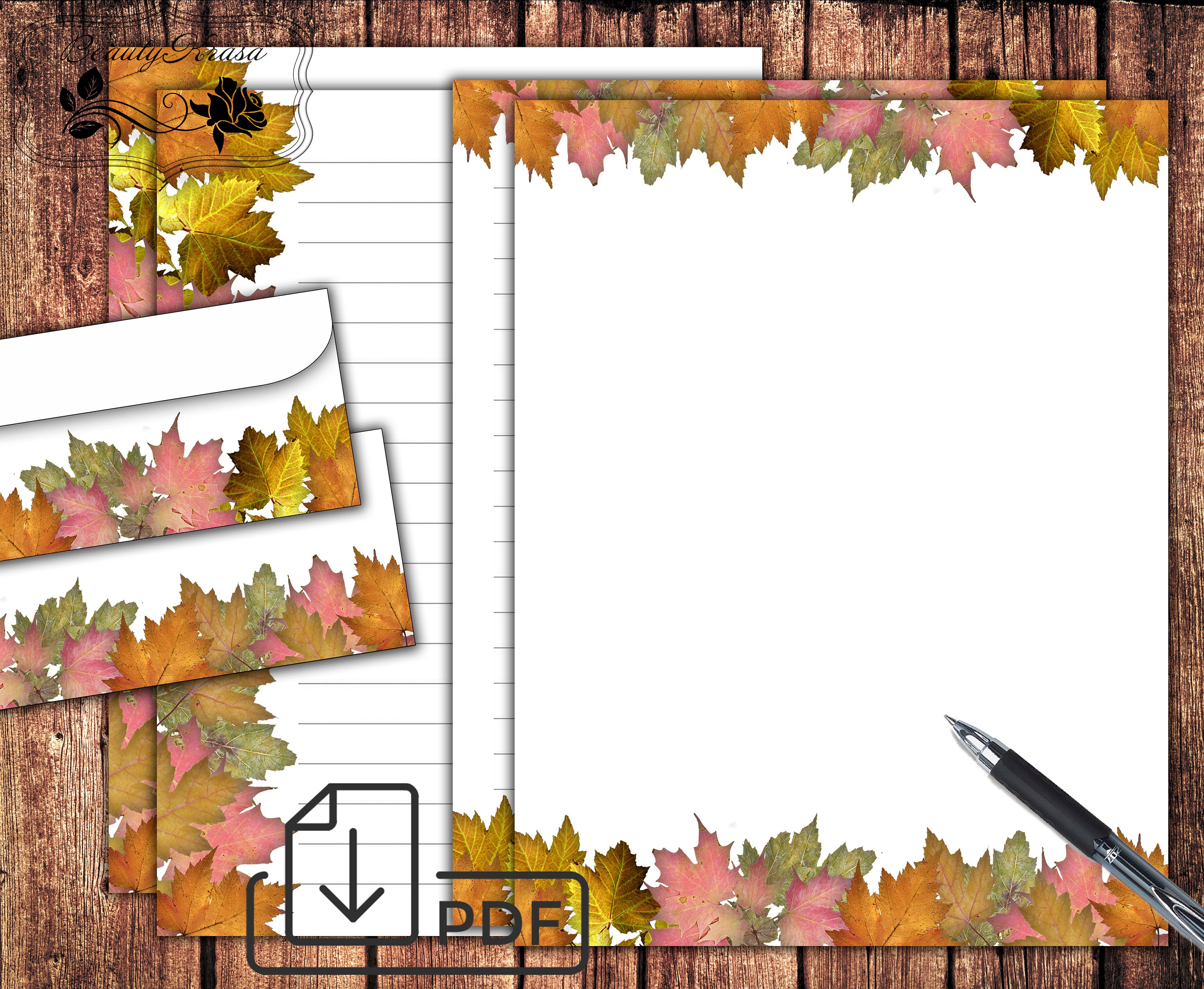 Printable Letter Writing Stationery Set Fall | Etsy