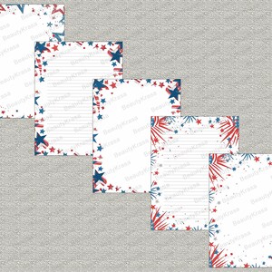 Letter Writing Bundle,independence Day PDF Stationery,unlined Lined 20 ...