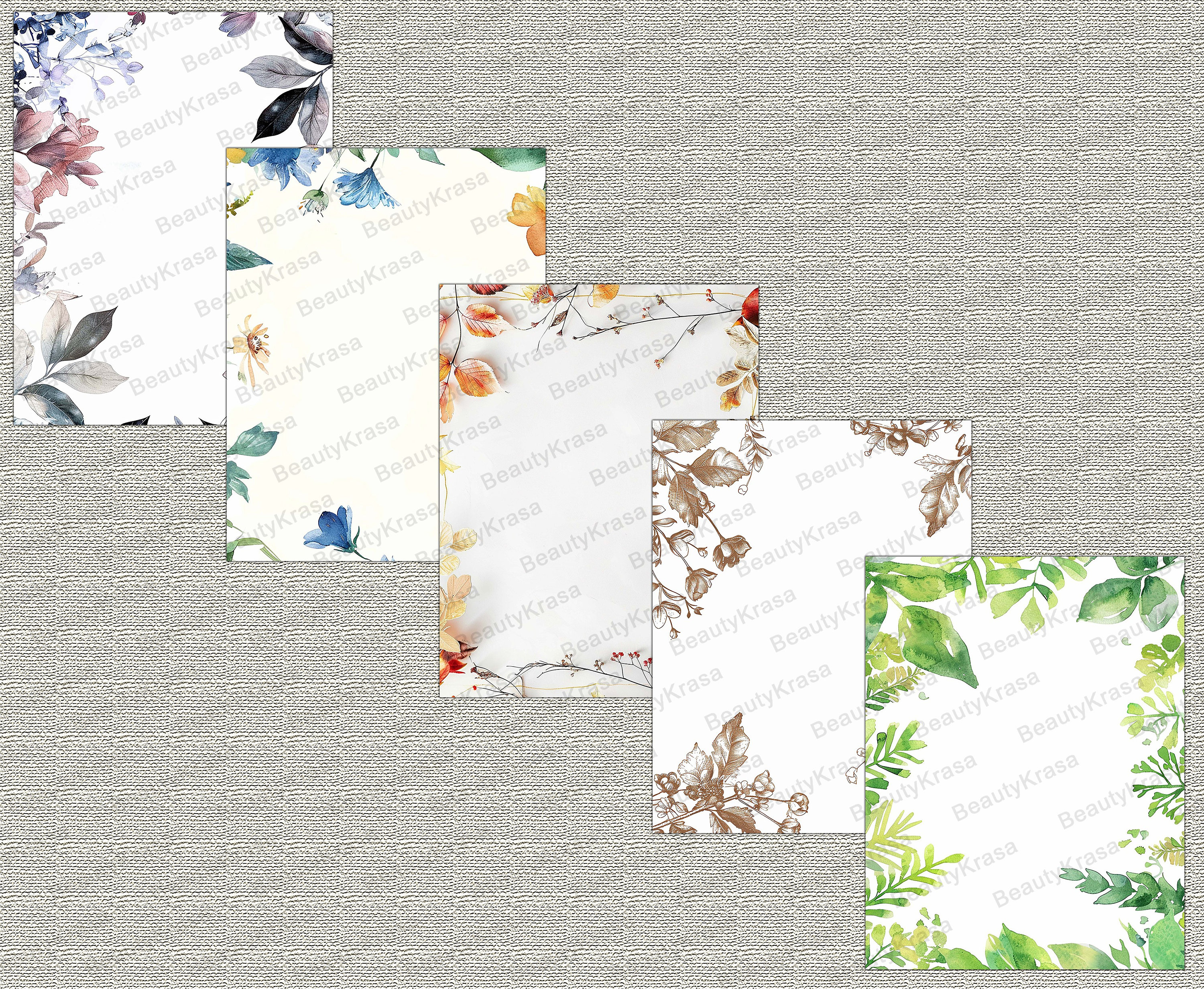 Letter Writing Bundle,frame Printable Stationery,unlined Lined 20 ...