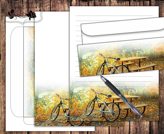 Printable Letter Writing Paperstationery Set Autumn Landscape | Etsy