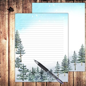 Printable Stationary Digital Set Winter,letter Writing Paper&envelope ...