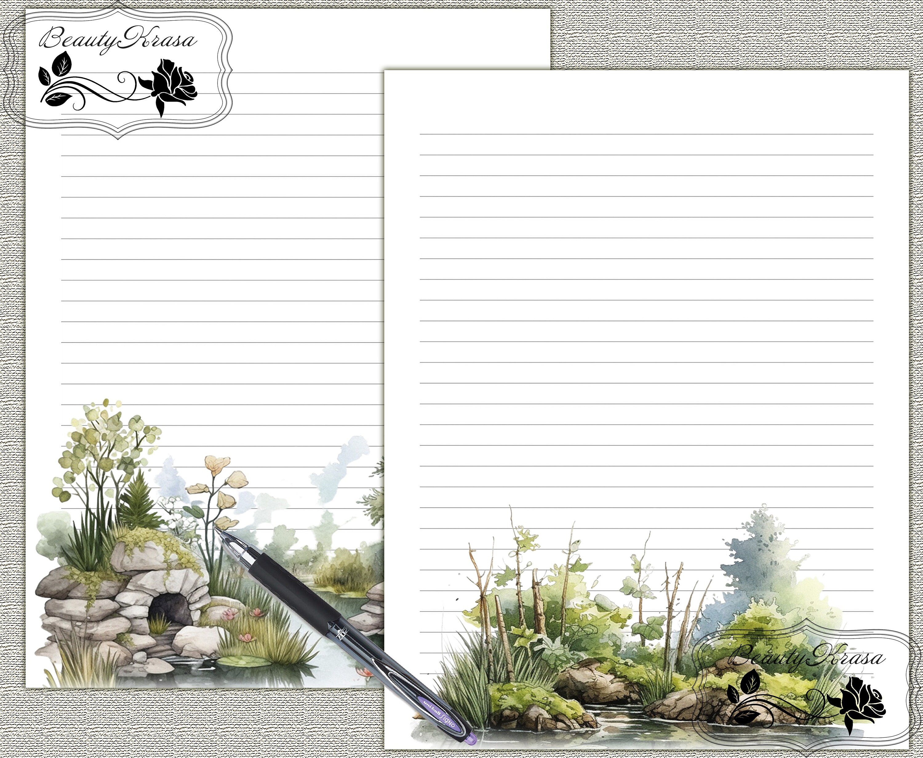 Letter Writing Bundleprintable Pdf Stationery Set Lily - Etsy