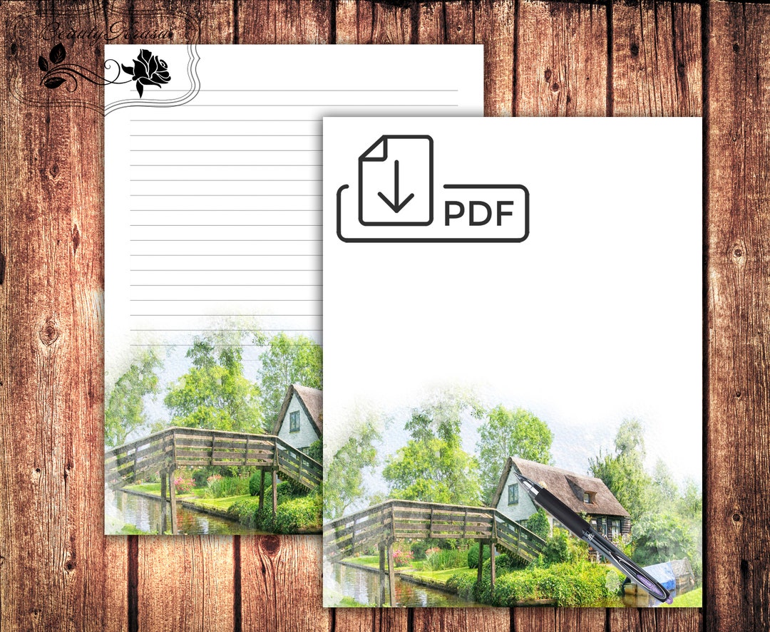 Stationary Letter Writing Set,printable Letters,unlined Lined Paper ...