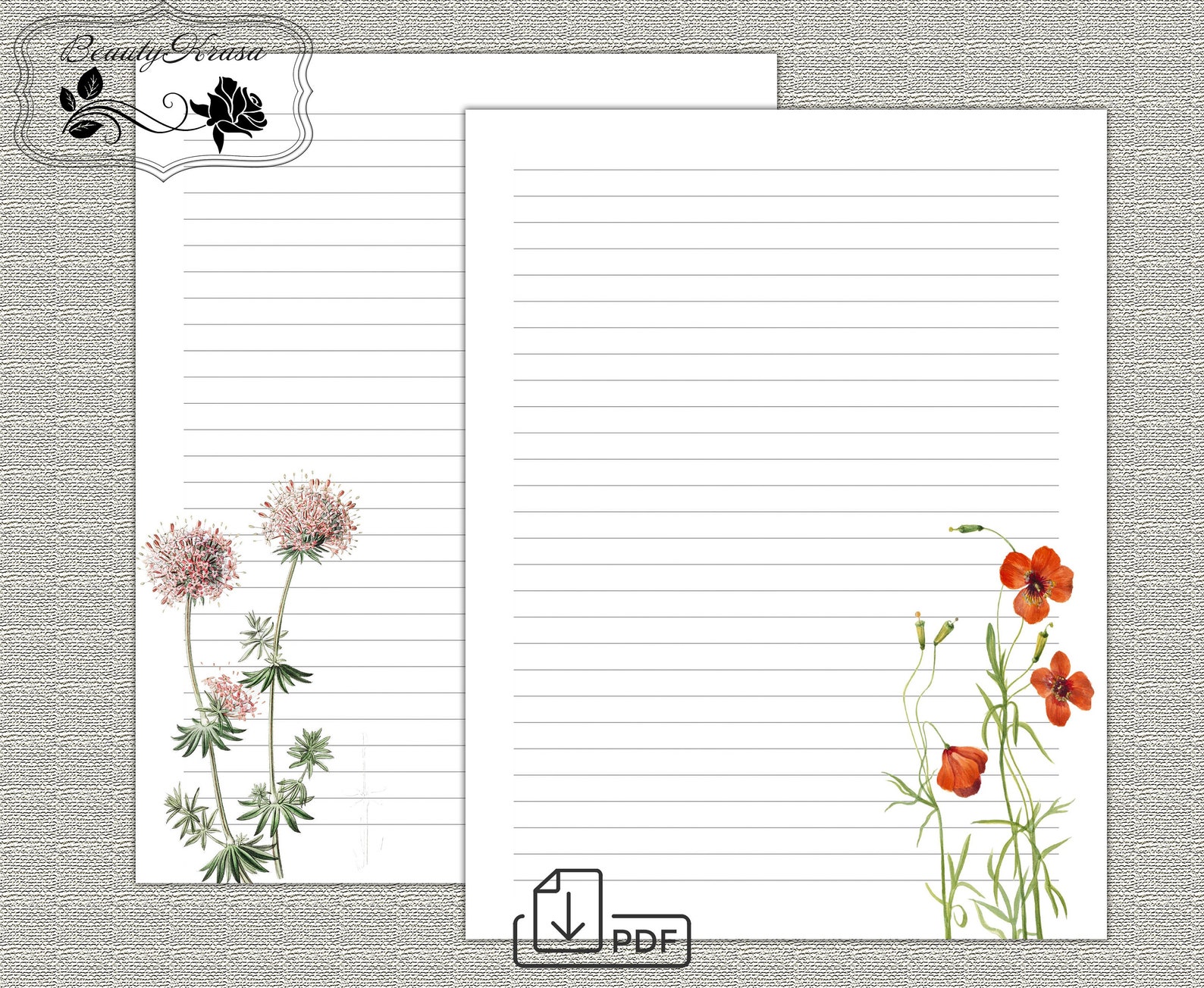 Letter Writing Bundlevintage Wildflowers Printable - Etsy