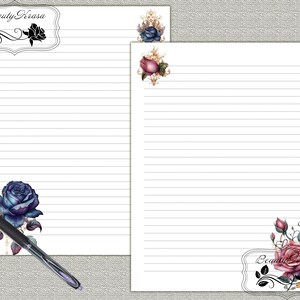 Letter Writing Bundle,printable Pdf Stationery Set Fantasy Floral ...