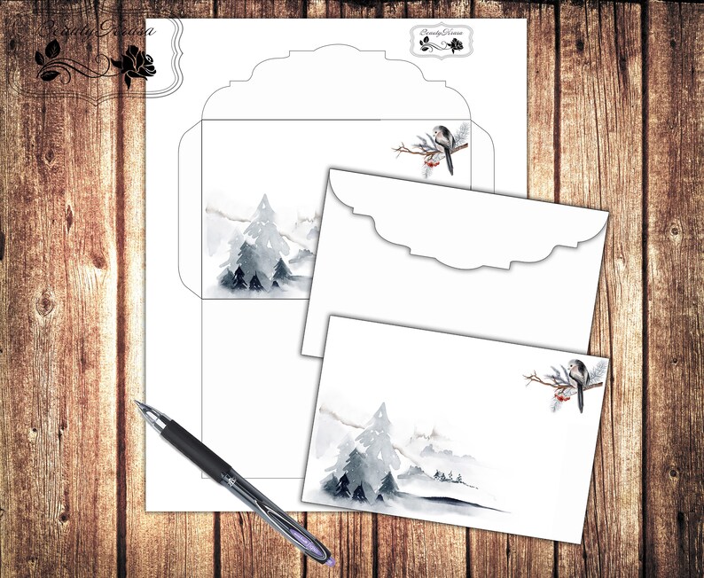 Printable Stationary Digital Set Winterletter Writing - Etsy