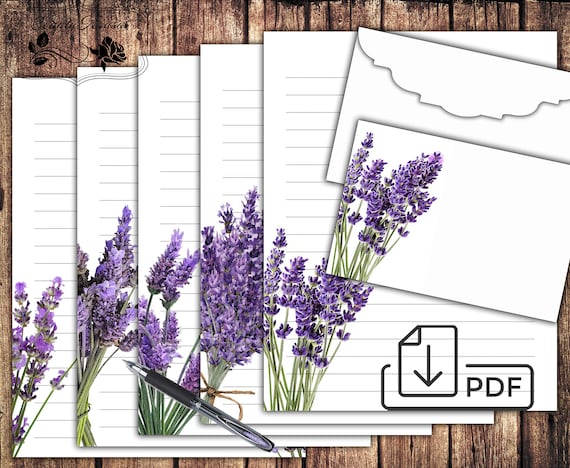 Stationary Setprintable Lavender Letter Writing Lined | Etsy