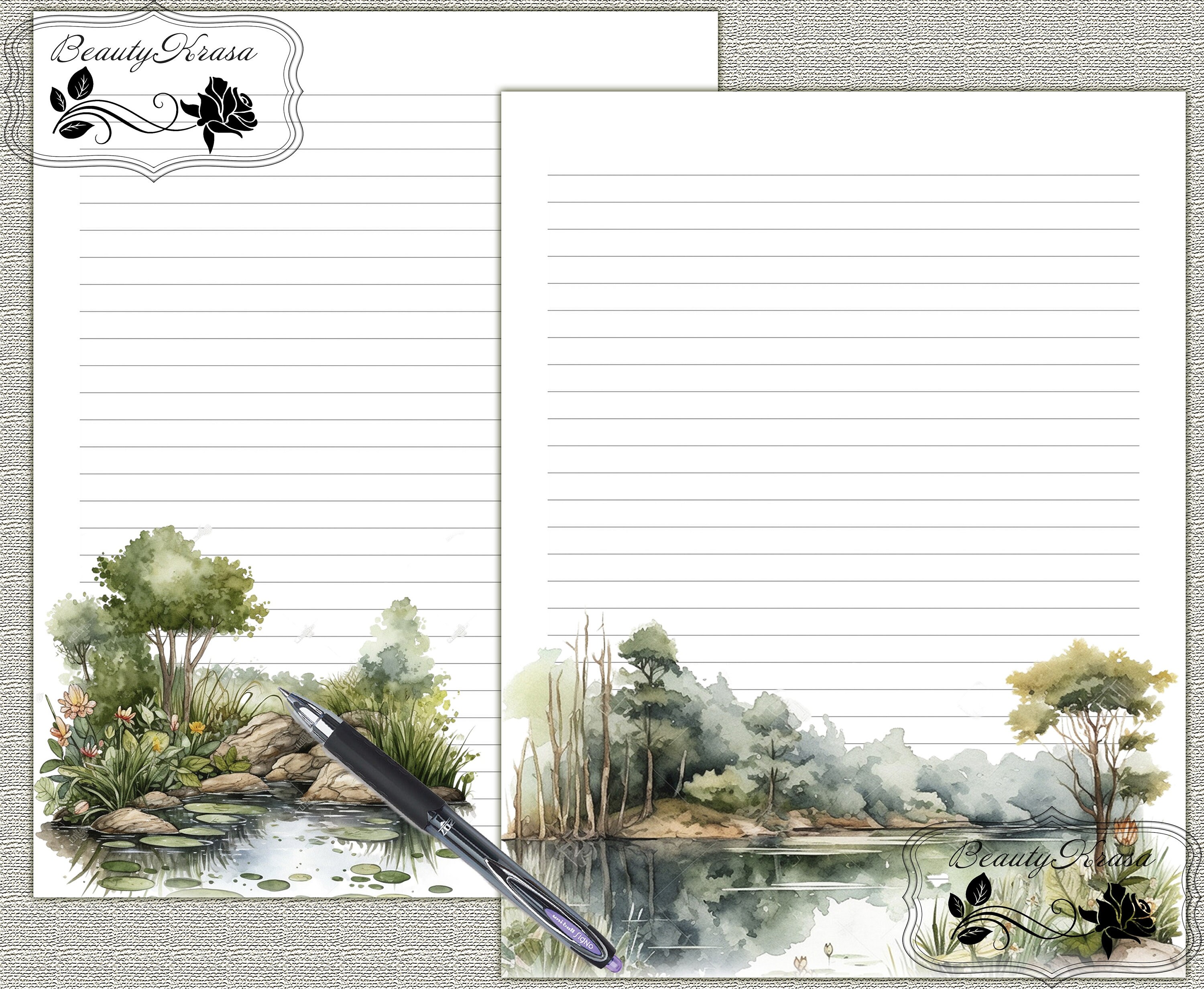 Letter Writing Bundleprintable Pdf Stationery Set Lily - Etsy