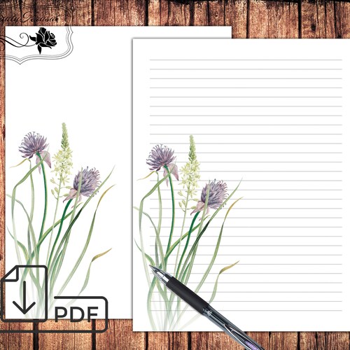 Printable Stationery Lined Paper With Watercolor Rainbow - Etsy