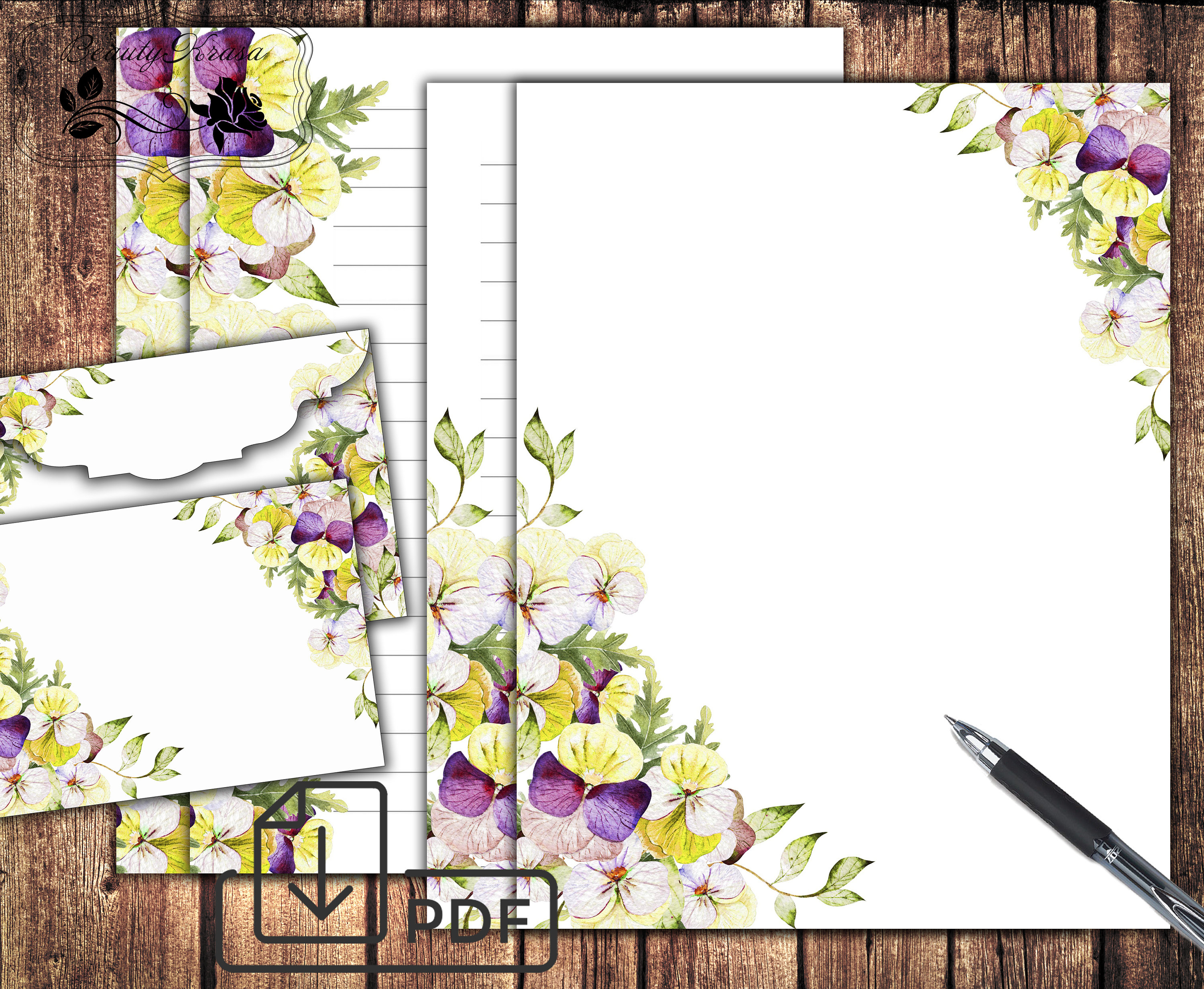 Letter Writing Setprintable Floral Stationary - Etsy