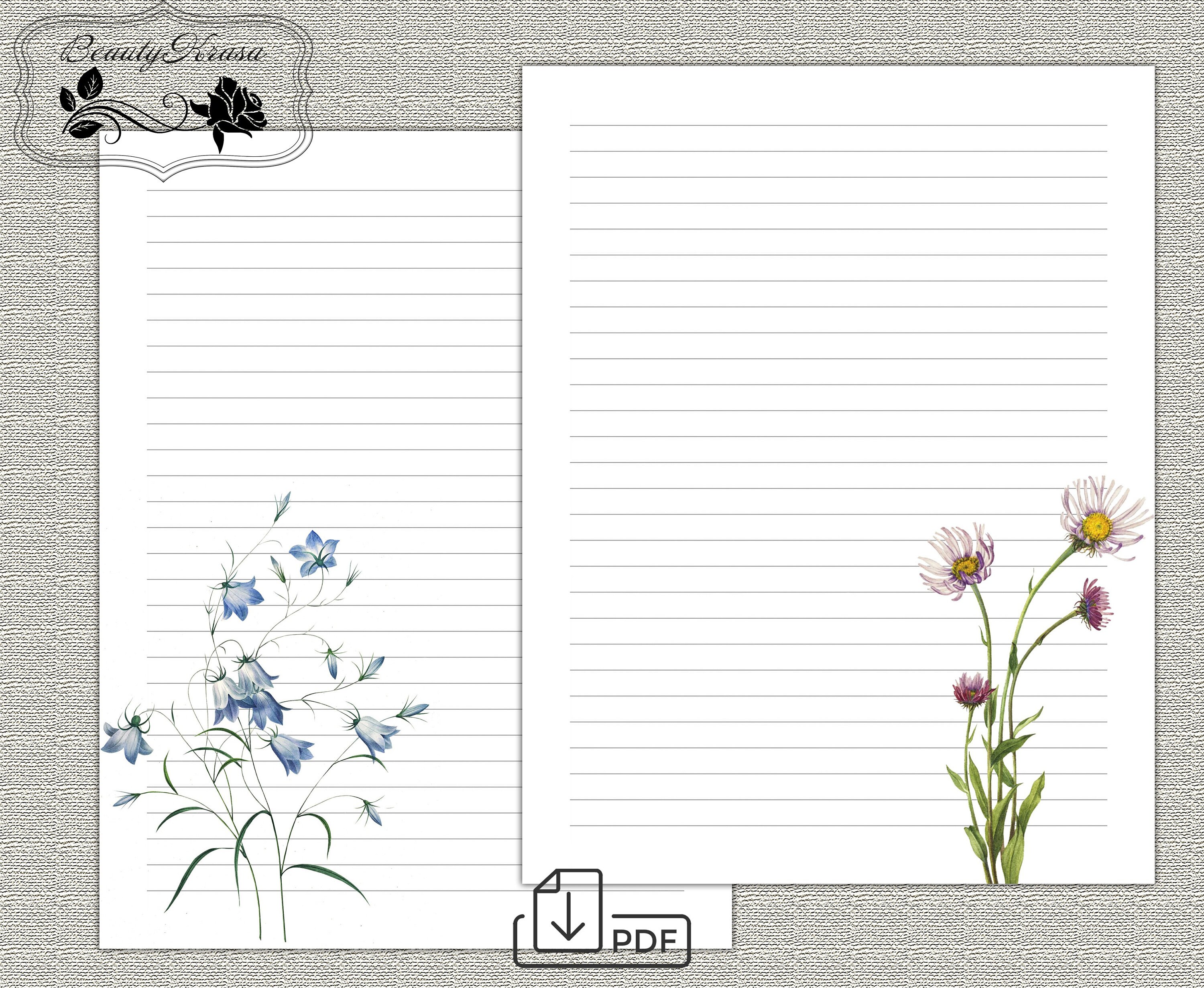 Letter Writing Bundlevintage Wildflowers Printable - Etsy