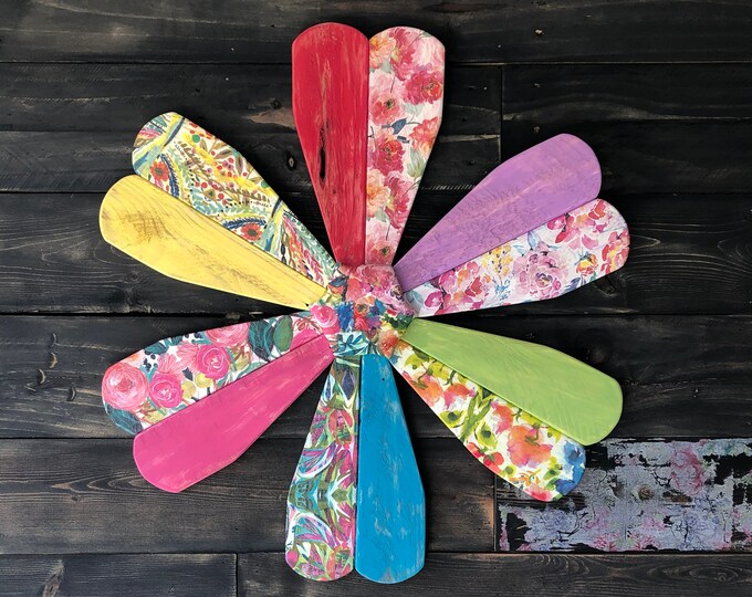 Colorful Wildflower Wood Flower, Indoor/outdoor Wood Flower Wall Art ...