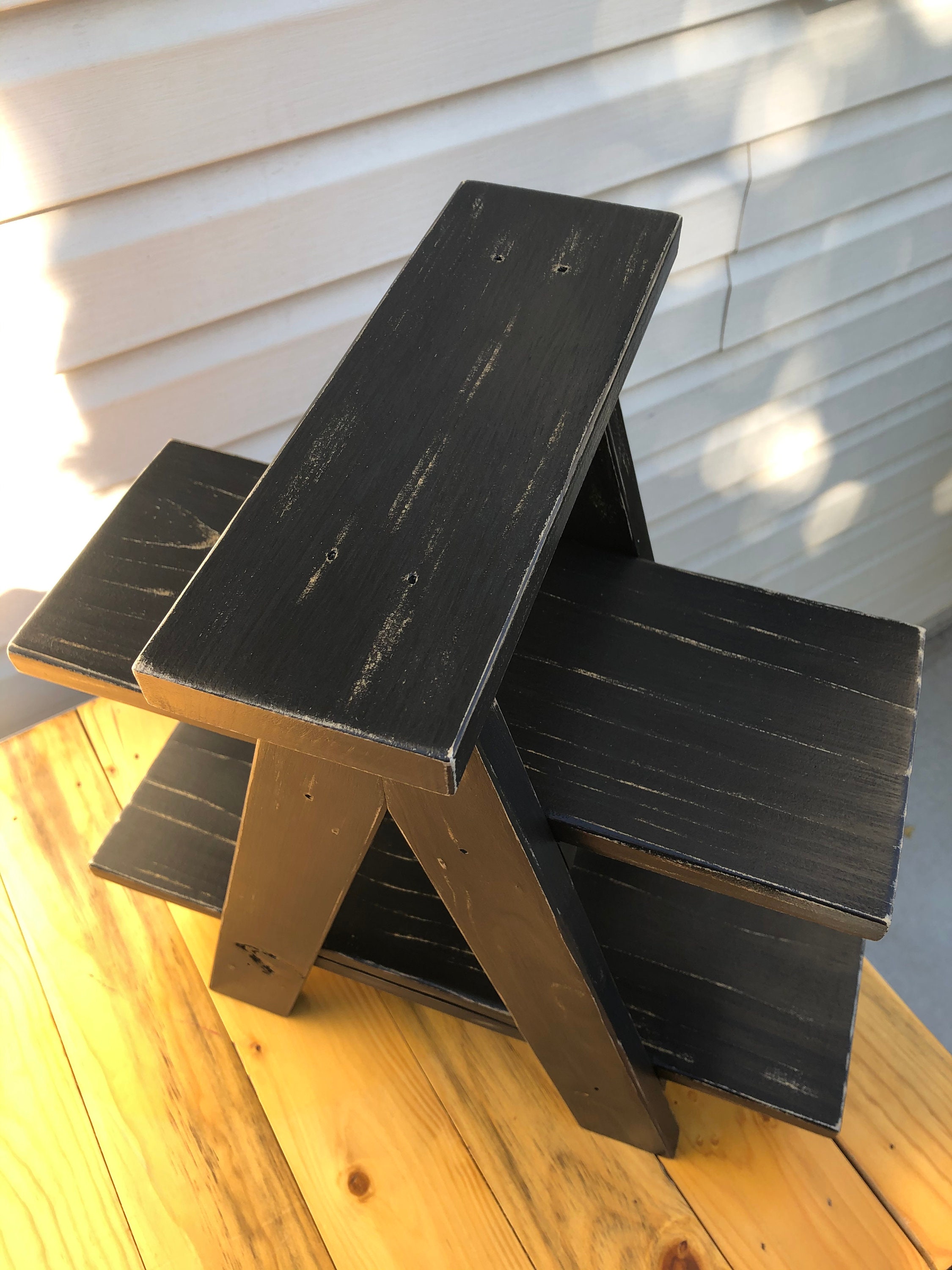 Wooden Ladder Plant Stand, Tabletop Plant Stand, Tiered Tray Stand ...