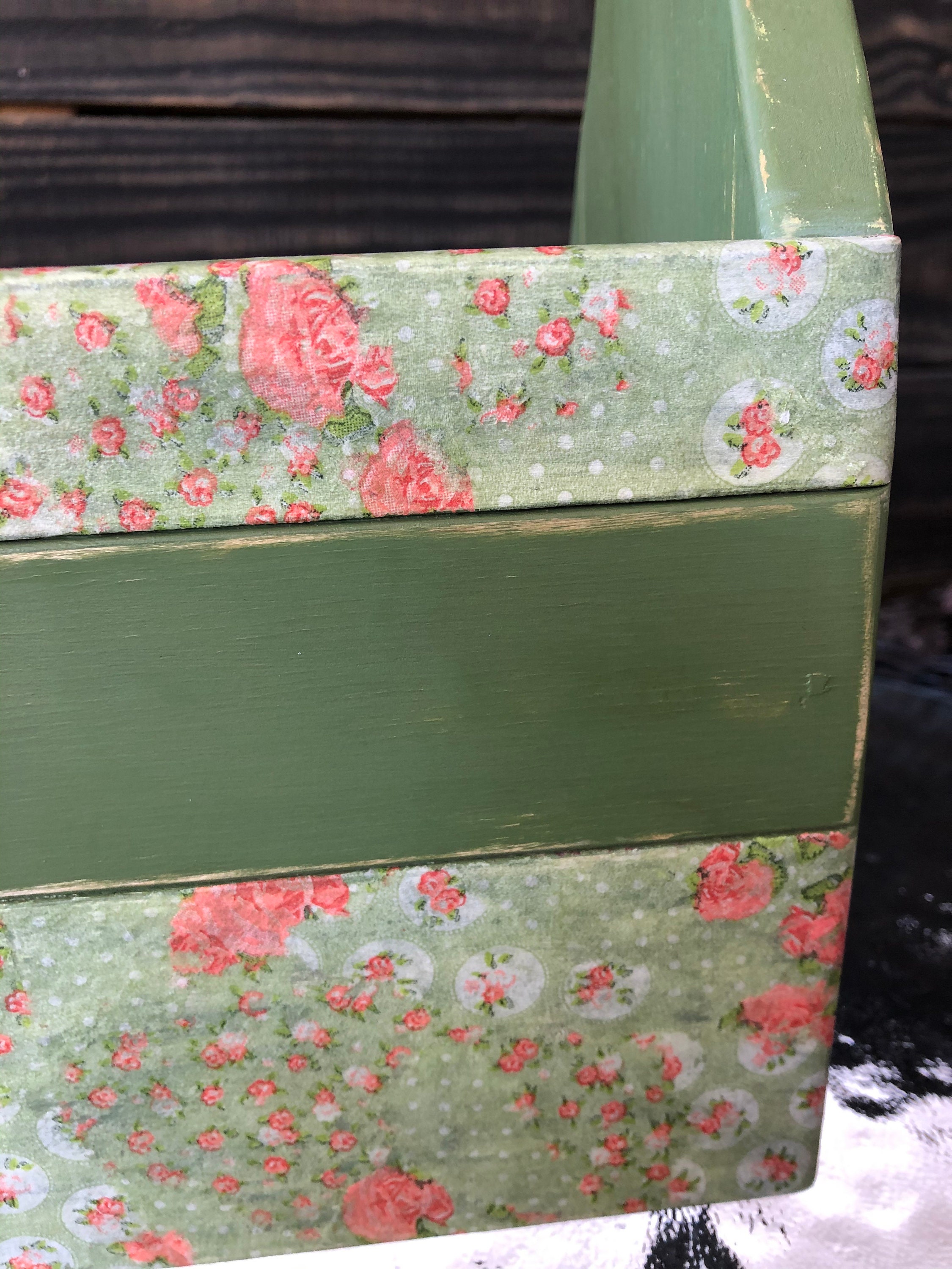 Shabby Chic Wooden Caddy W/handle, Wooden Tote, Wood Craft Caddy ...