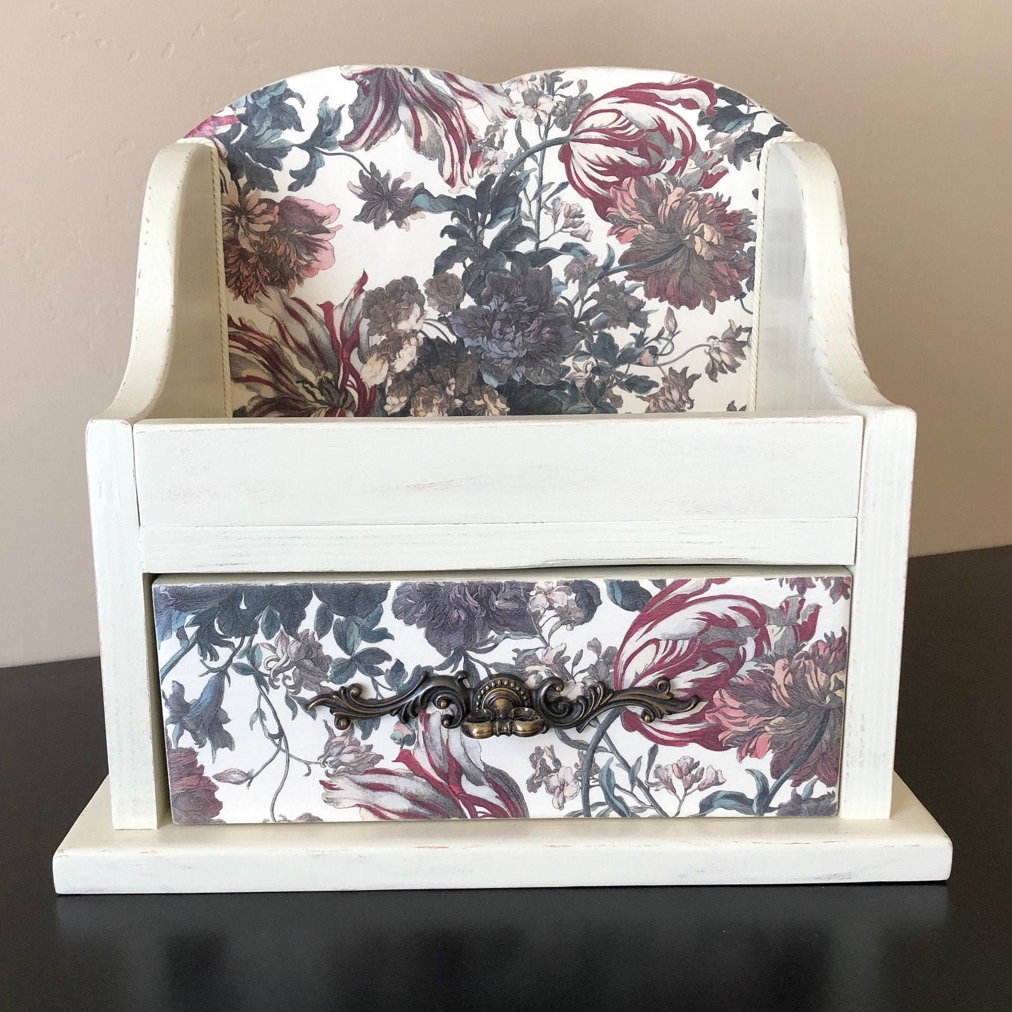 Wood Tabletop Cabinet Shelf W/drawer, Display Shelf Cabinet W/drawer ...