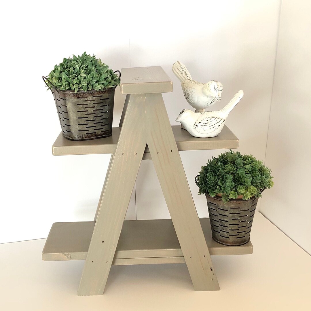 Wooden Ladder Plant Stand, Tabletop Plant Stand, Tiered Tray Stand ...
