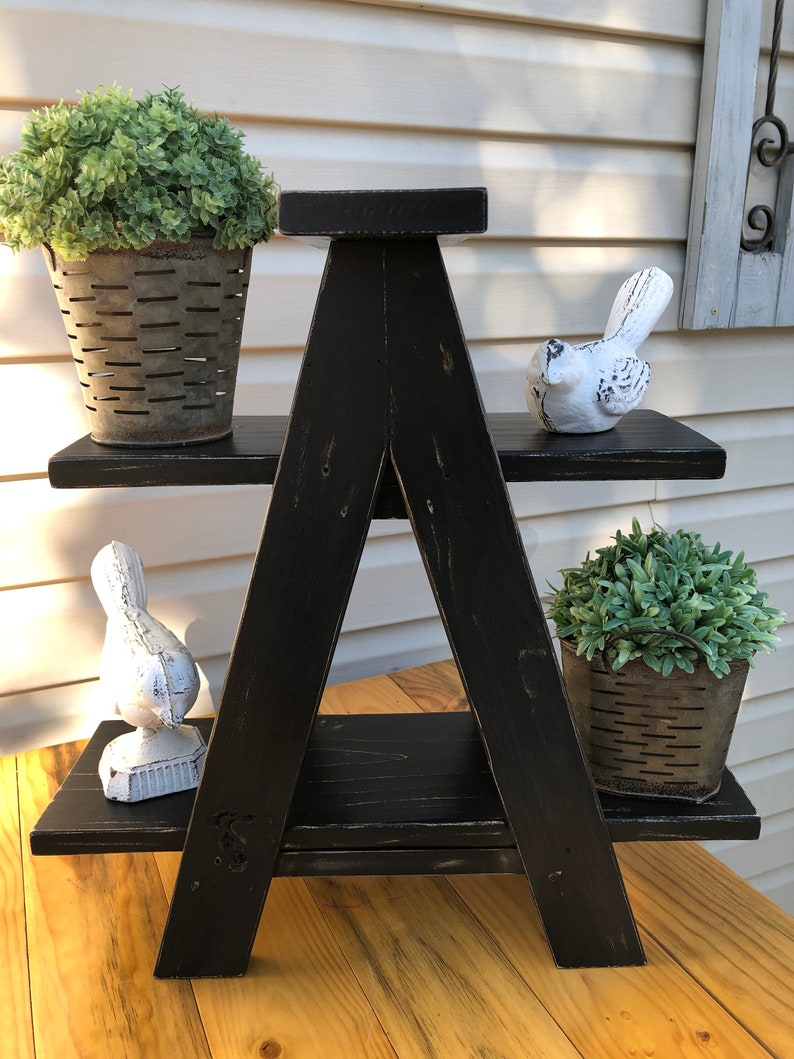 Wooden Ladder Plant Stand, Tabletop Plant Stand, Tiered Tray Stand ...