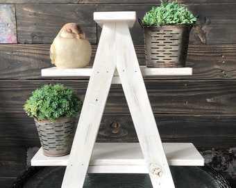 Wooden Ladder Plant Stand, Tabletop Plant Stand, Tiered Tray Stand ...