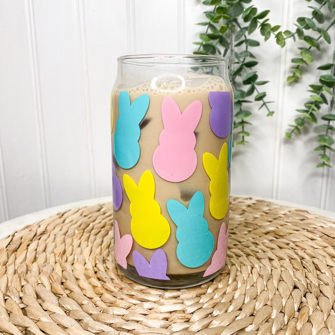 Easter Bunny Glass Mug Bunny Coffee Cup Easter Gift Soda - Etsy