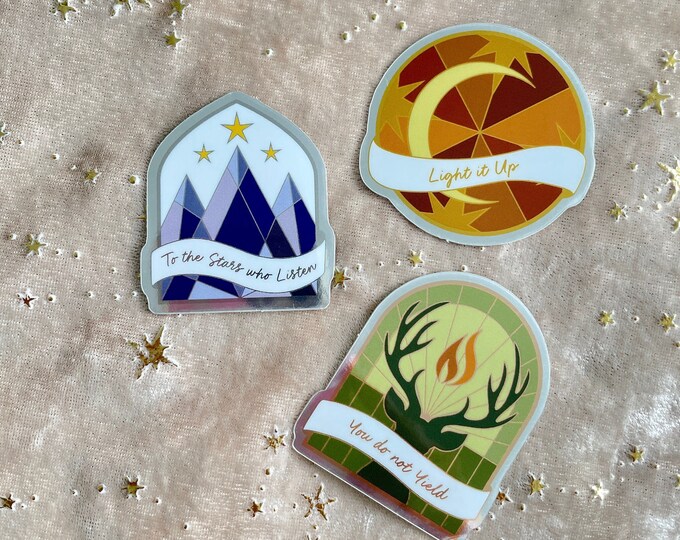 SJM Universe Quotes Metallic Stickers Acotar, Throne of Glass, and ...