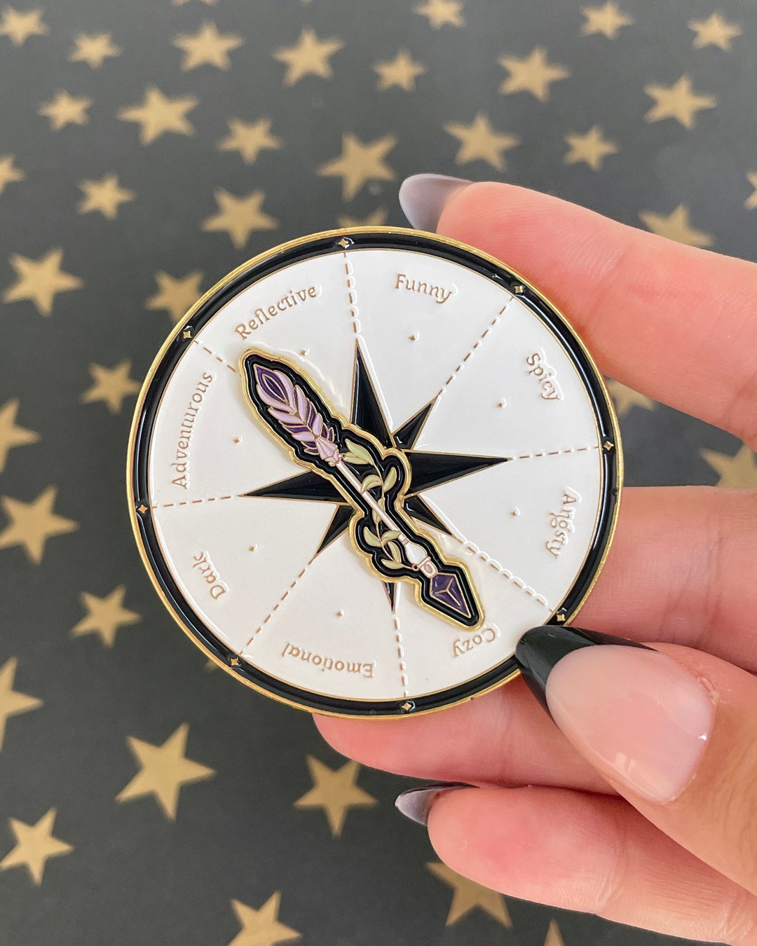 Mood Reader Spinning Enamel Pin - Bookish Romance & Fantasy Inspired - Etsy