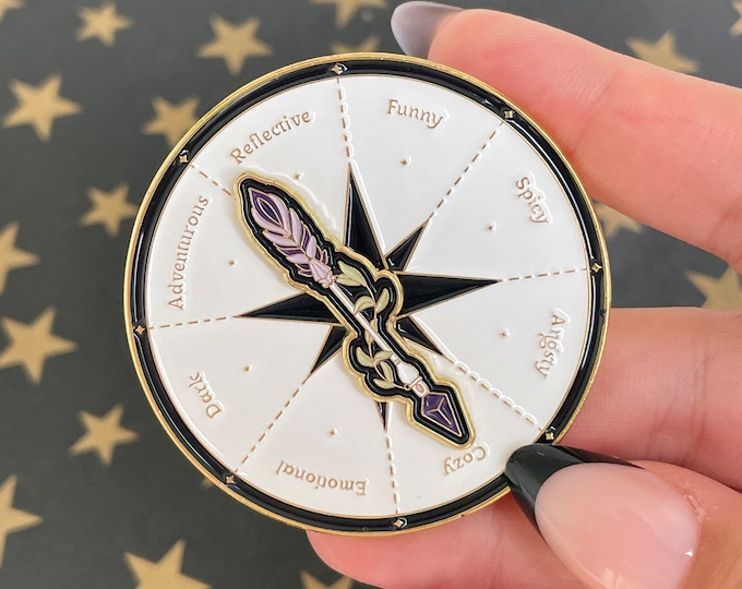 Mood Reader Spinning Enamel Pin - Bookish Romance & Fantasy Inspired - Etsy