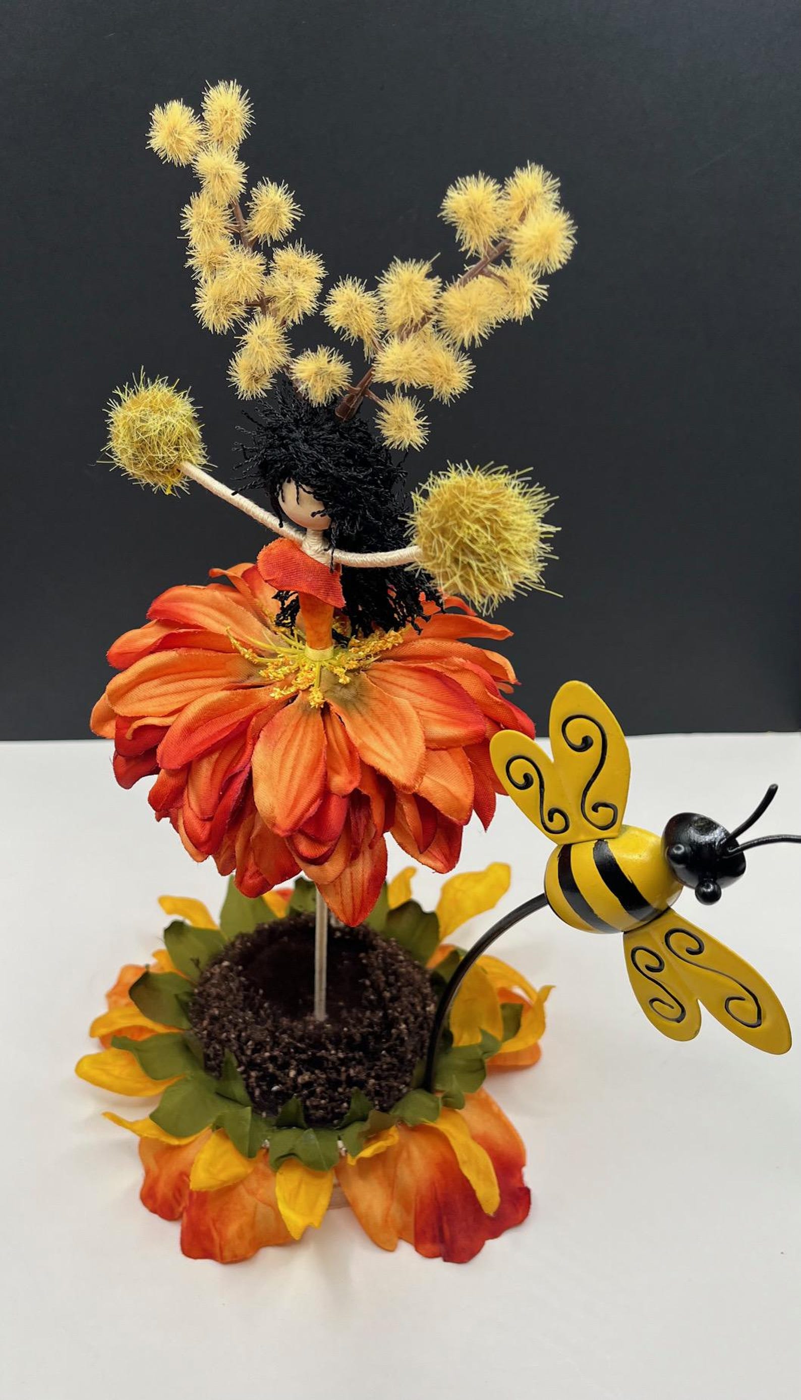 Bumble Bee Fairy, Collectible Doll, Handmade Doll, Bee, Sunflower Fairy ...