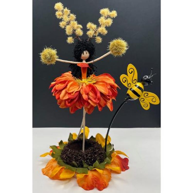 Bumble Bee Fairy, Collectible Doll, Handmade Doll, Bee, Sunflower Fairy ...