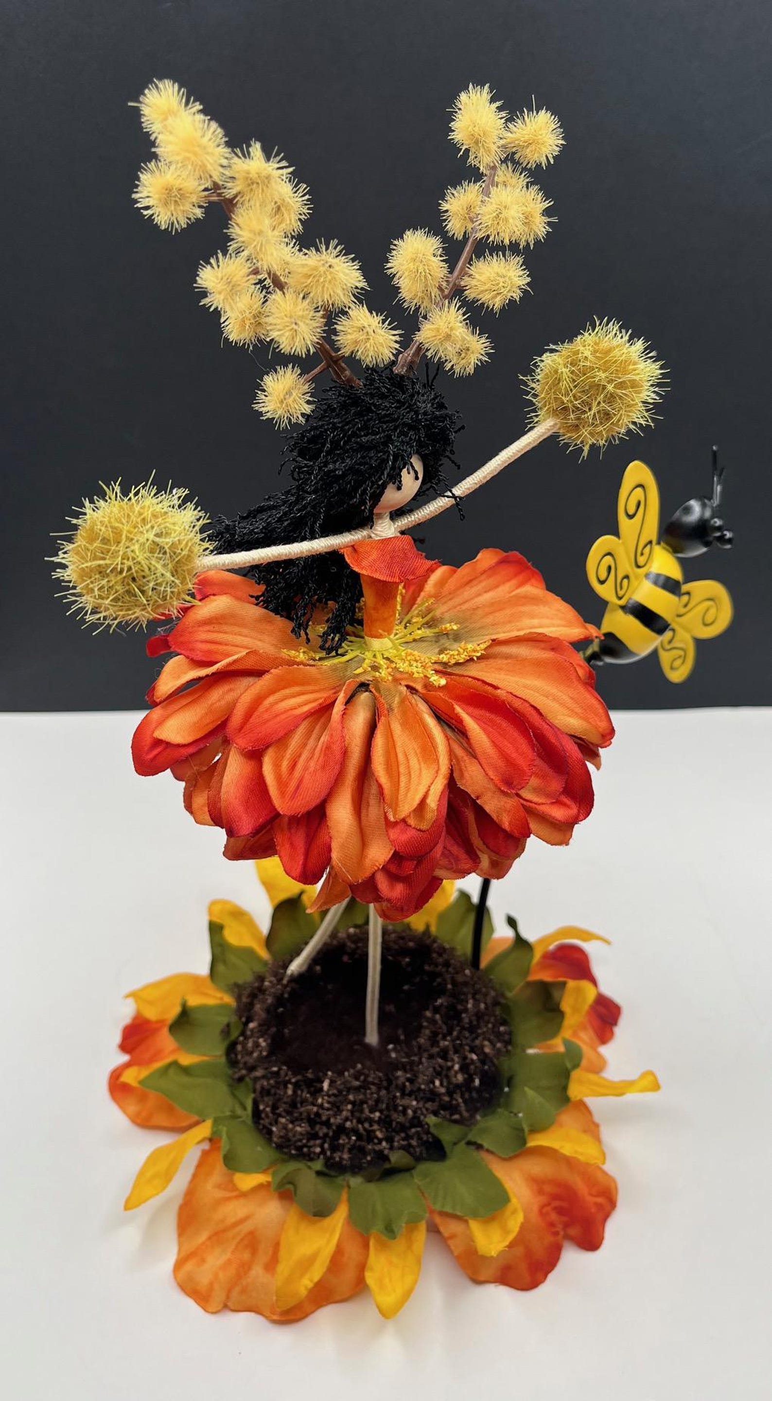 Bumble Bee Fairy, Collectible Doll, Handmade Doll, Bee, Sunflower Fairy ...