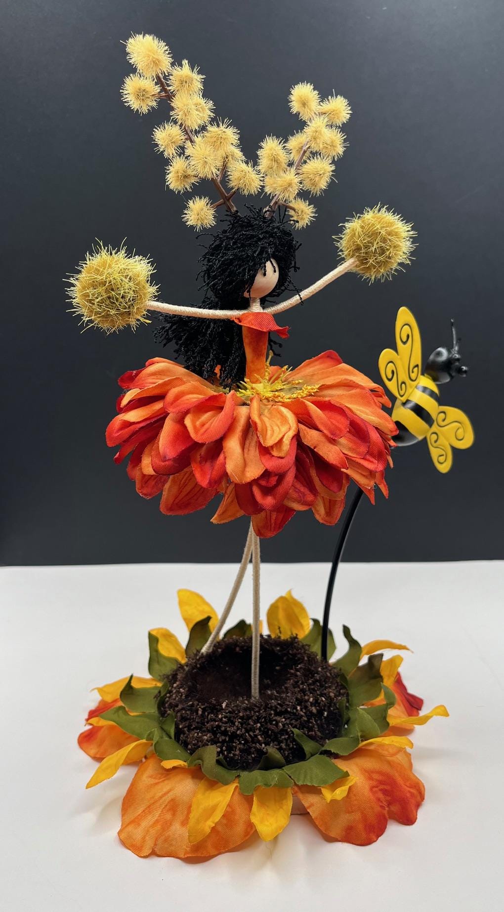 Bumble Bee Fairy, Collectible Doll, Handmade Doll, Bee, Sunflower Fairy ...