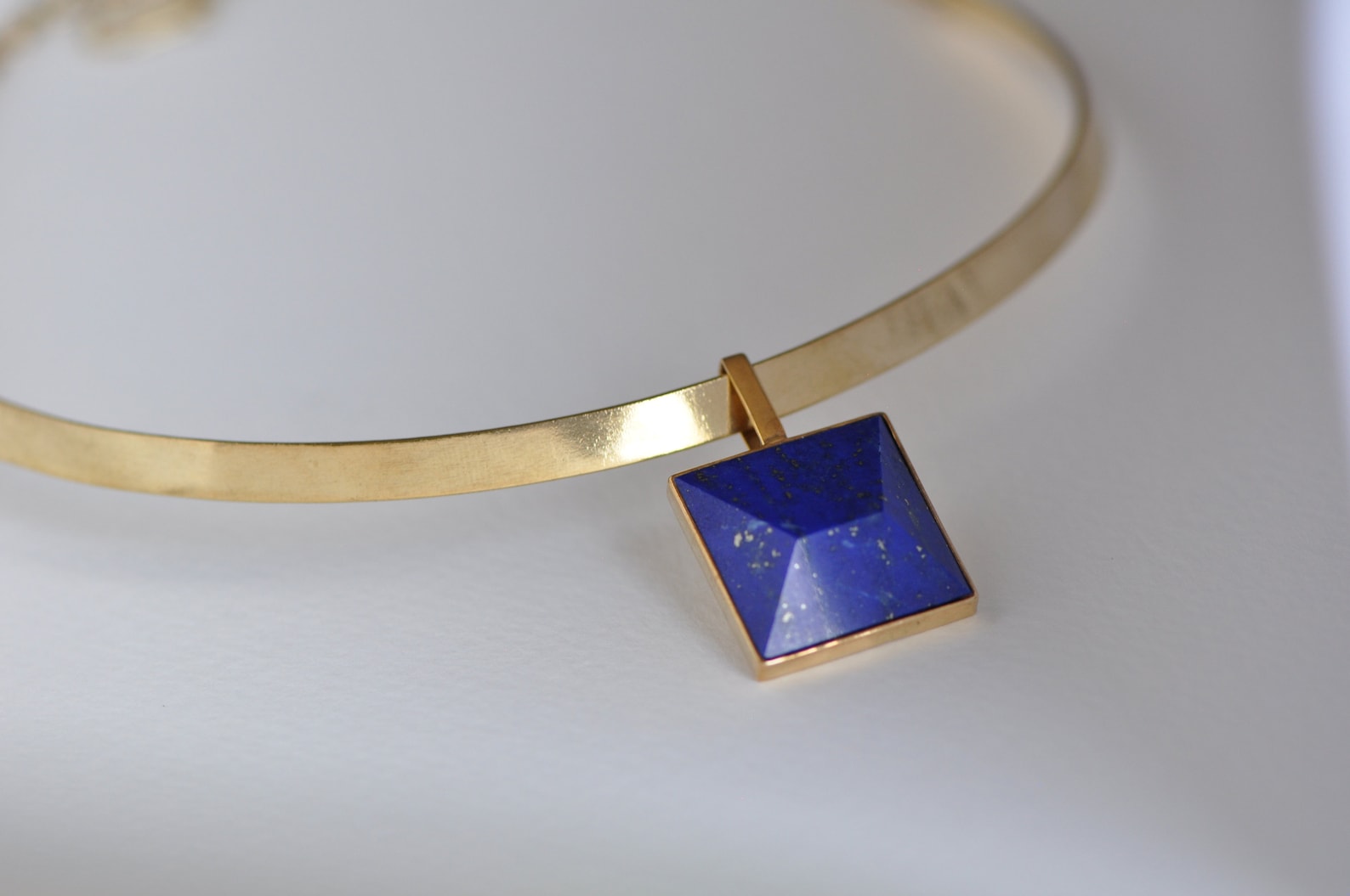 Finest Lapis Lazuli Gem on Brass Chocker, Block Modern Statement ...