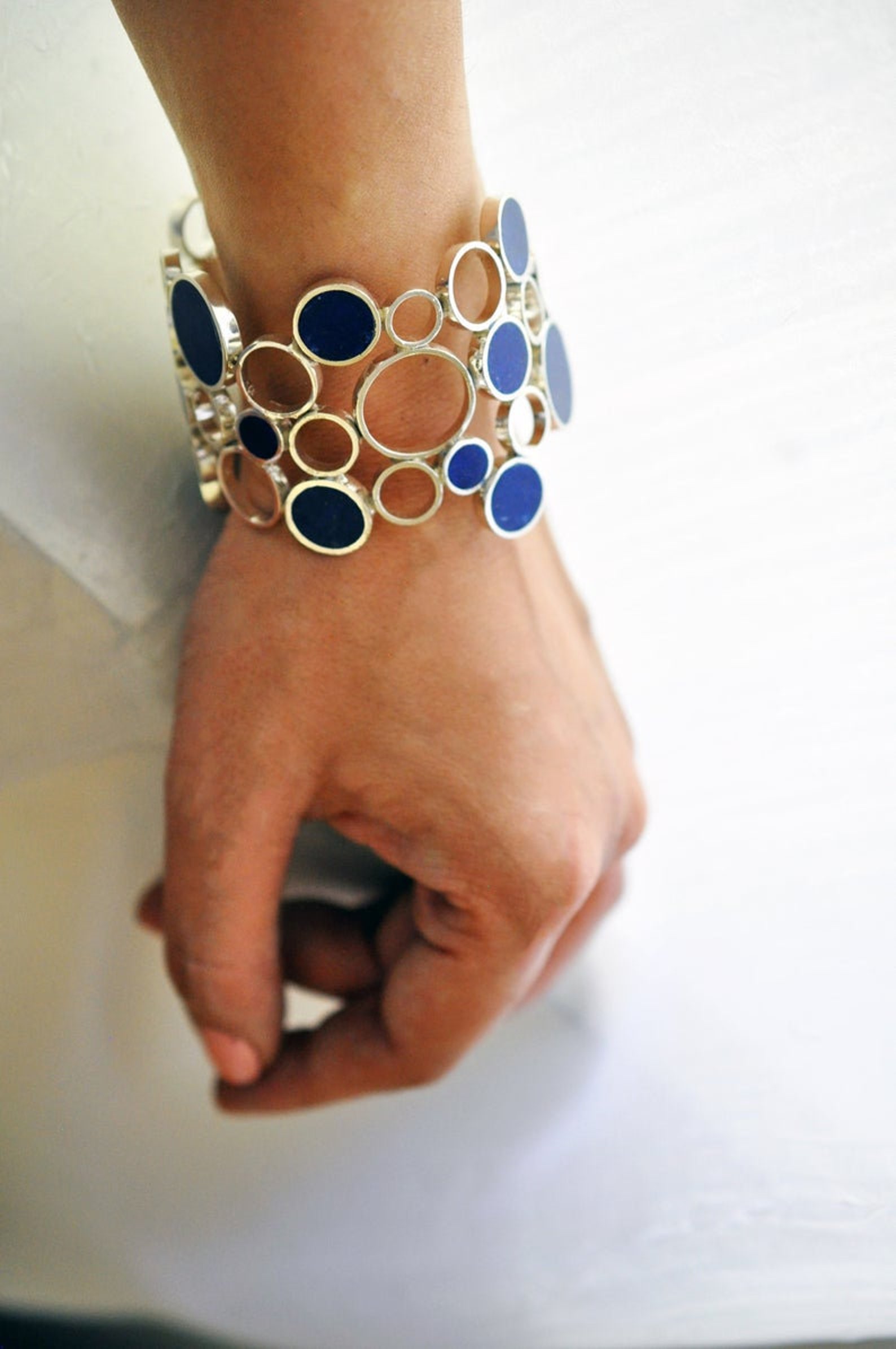 Wide Cuff Lapis Lazuli on 925 Sterling Silver Statement Cuff - Etsy