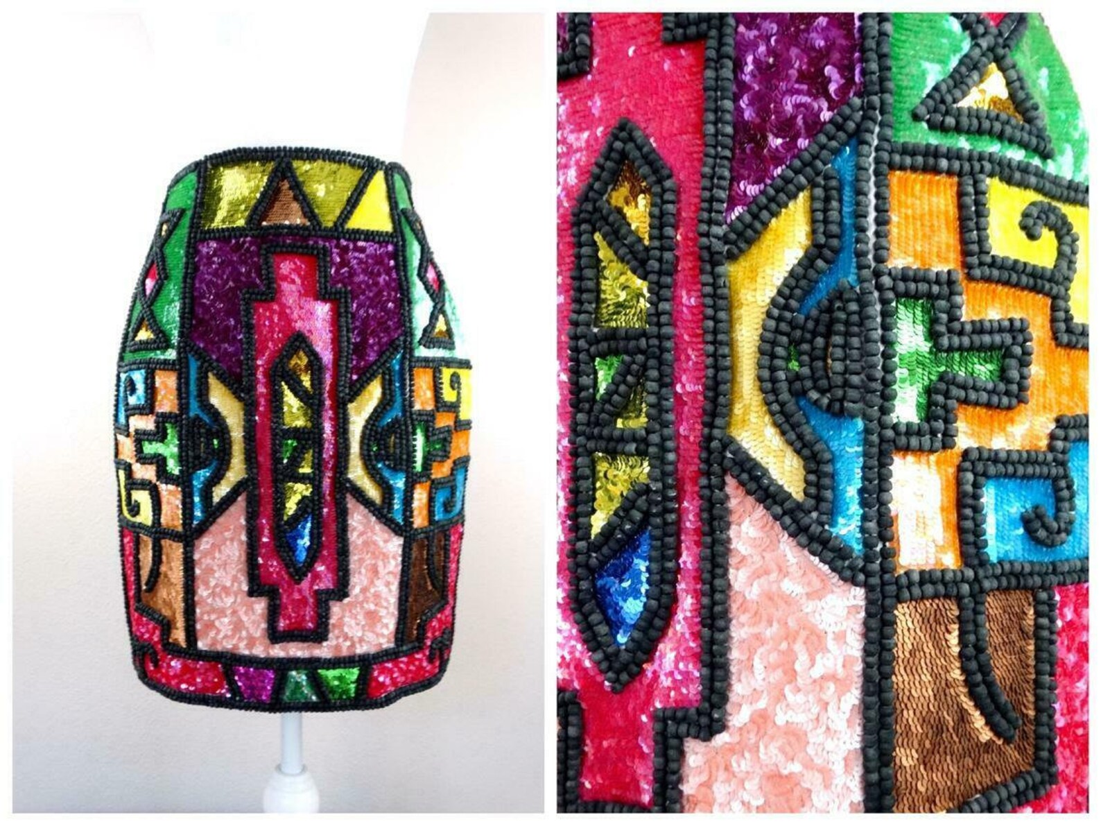 Designer Todd Oldham Couture VTG Holiday Party Sequined Skirt-a ...