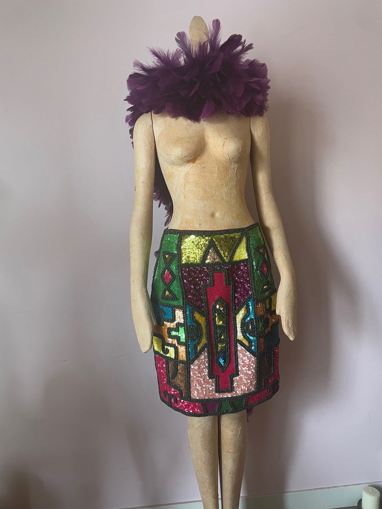 Designer Todd Oldham Couture VTG Holiday Party Sequined Skirt-a ...