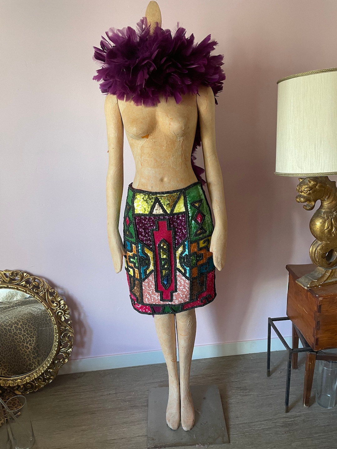 Designer Todd Oldham Couture VTG Holiday Party Sequined Skirt-a ...