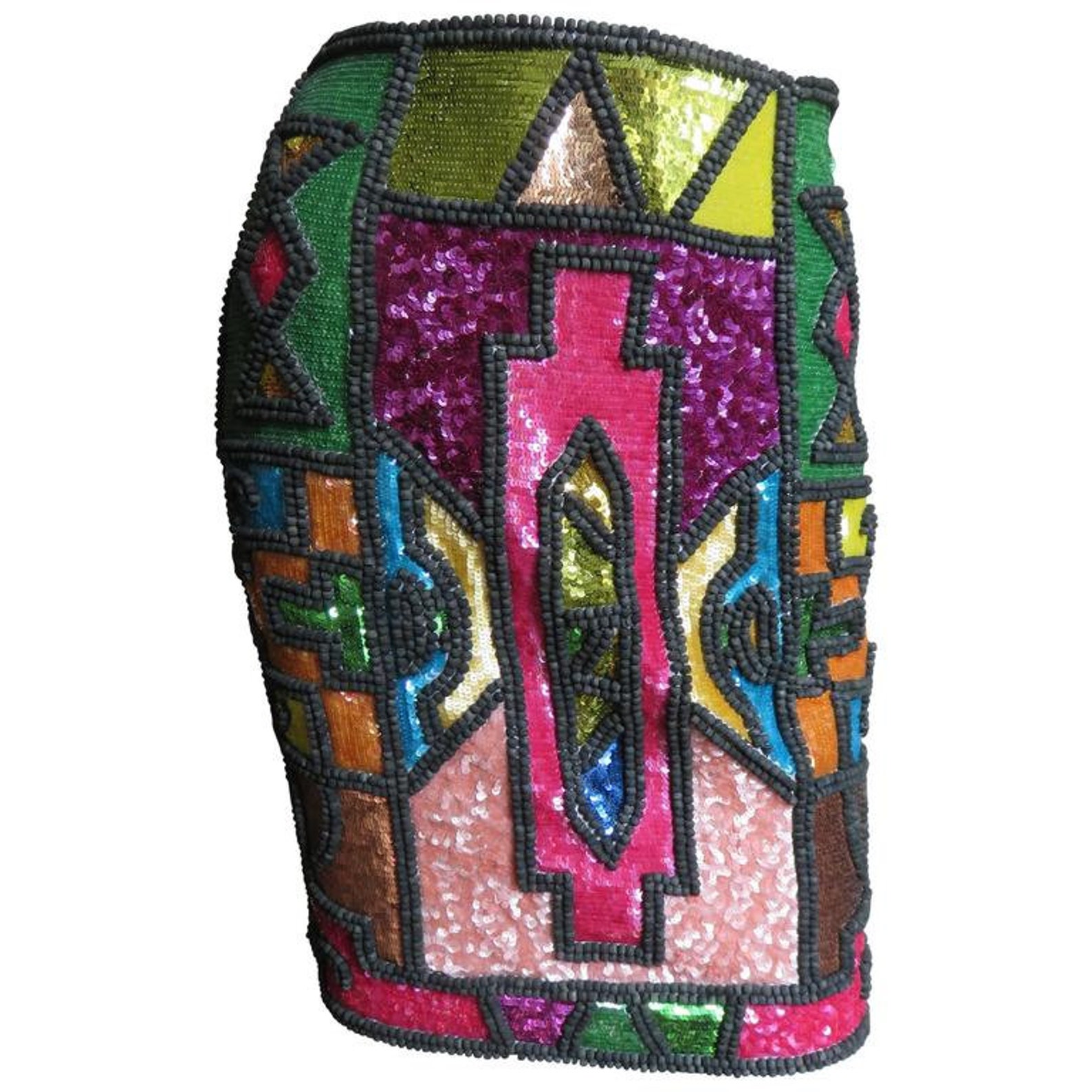 Designer Todd Oldham Couture VTG Holiday Party Sequined Skirt-a ...