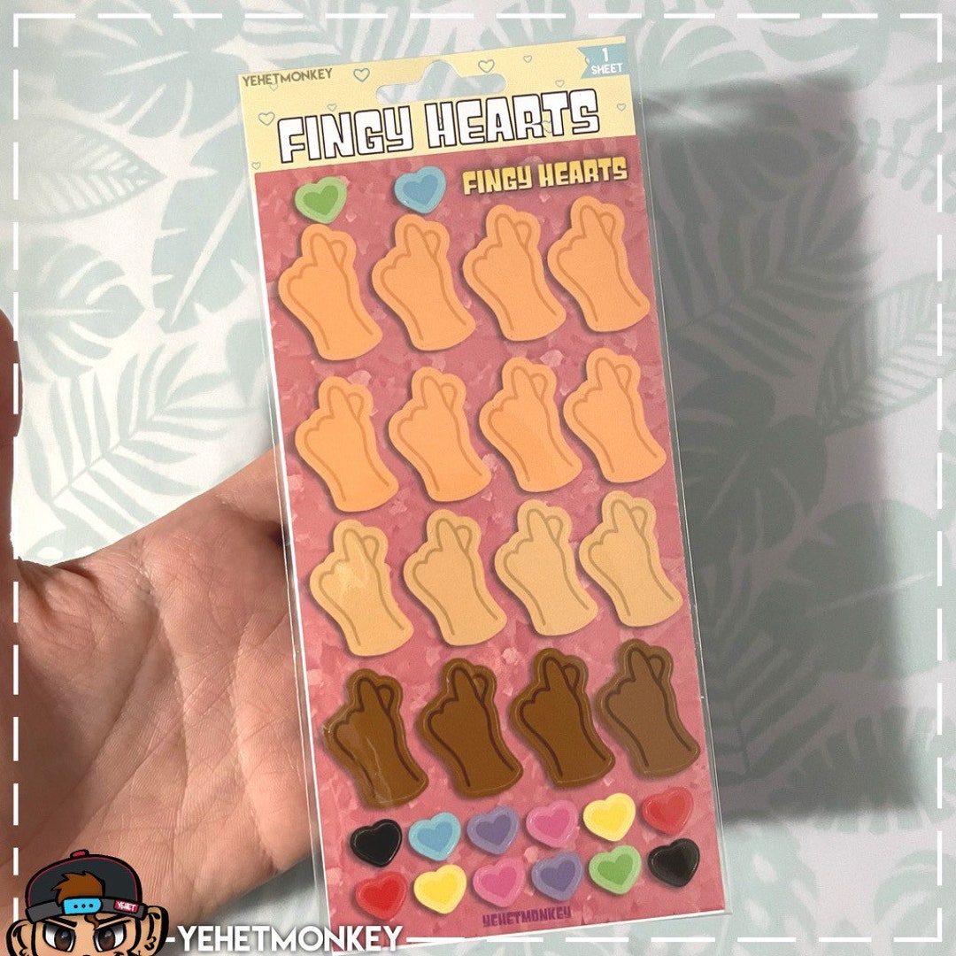 Kpop- Fingy Hearts Sticker Sheet - Etsy