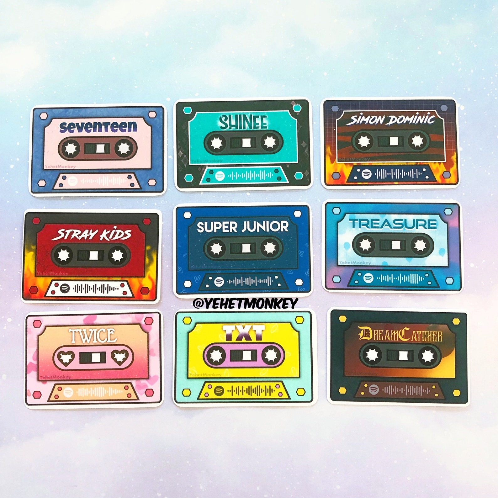 Kpop Groups Cassette Journal Stickers With Music Scan Code INDIVIDUAL ...