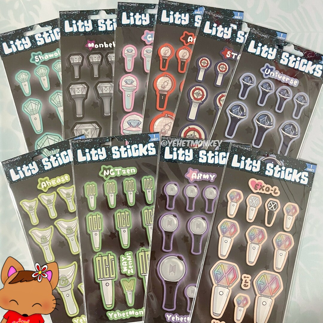 Lity Sticks Kpop Sticker Sheet - Etsy