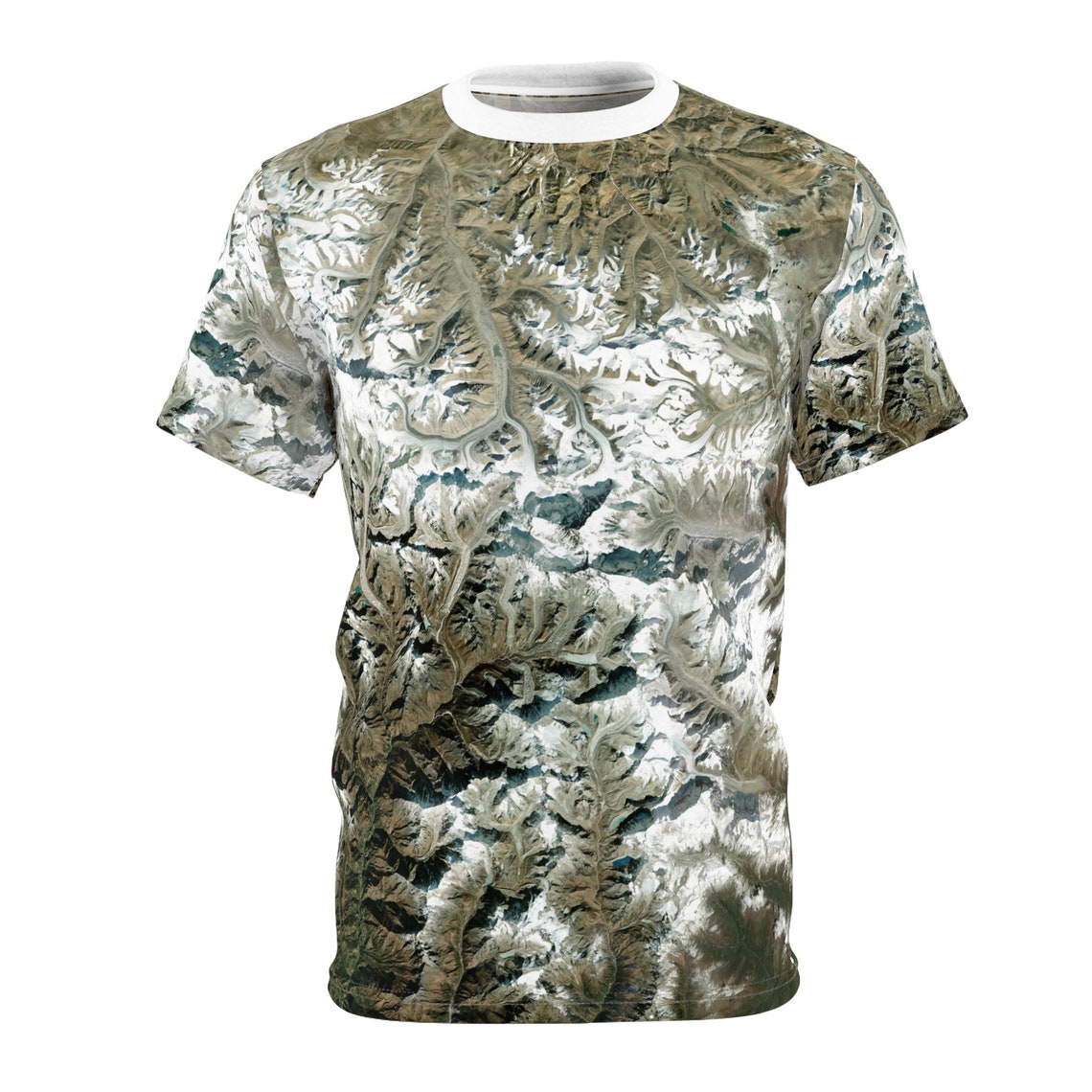 Mount Everest, China, Nepal Mountain Map T-shirt, Unisex Men Women ...