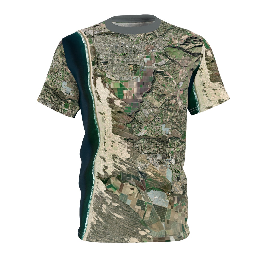 Pismo Beach, California Map T-shirt, Unisex Men Women Tshirt Tee ...