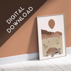 Desert Tortoise With Balloon, Printable Poster, Digital Download, Funny ...