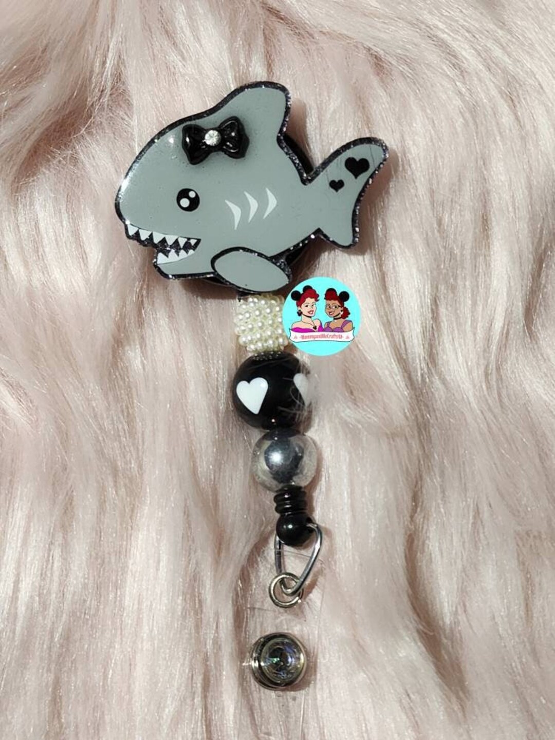 Baby Shark Beaded Badge Reel, Keychain, Jumbo Bookmark or Magnet, Nurse ...