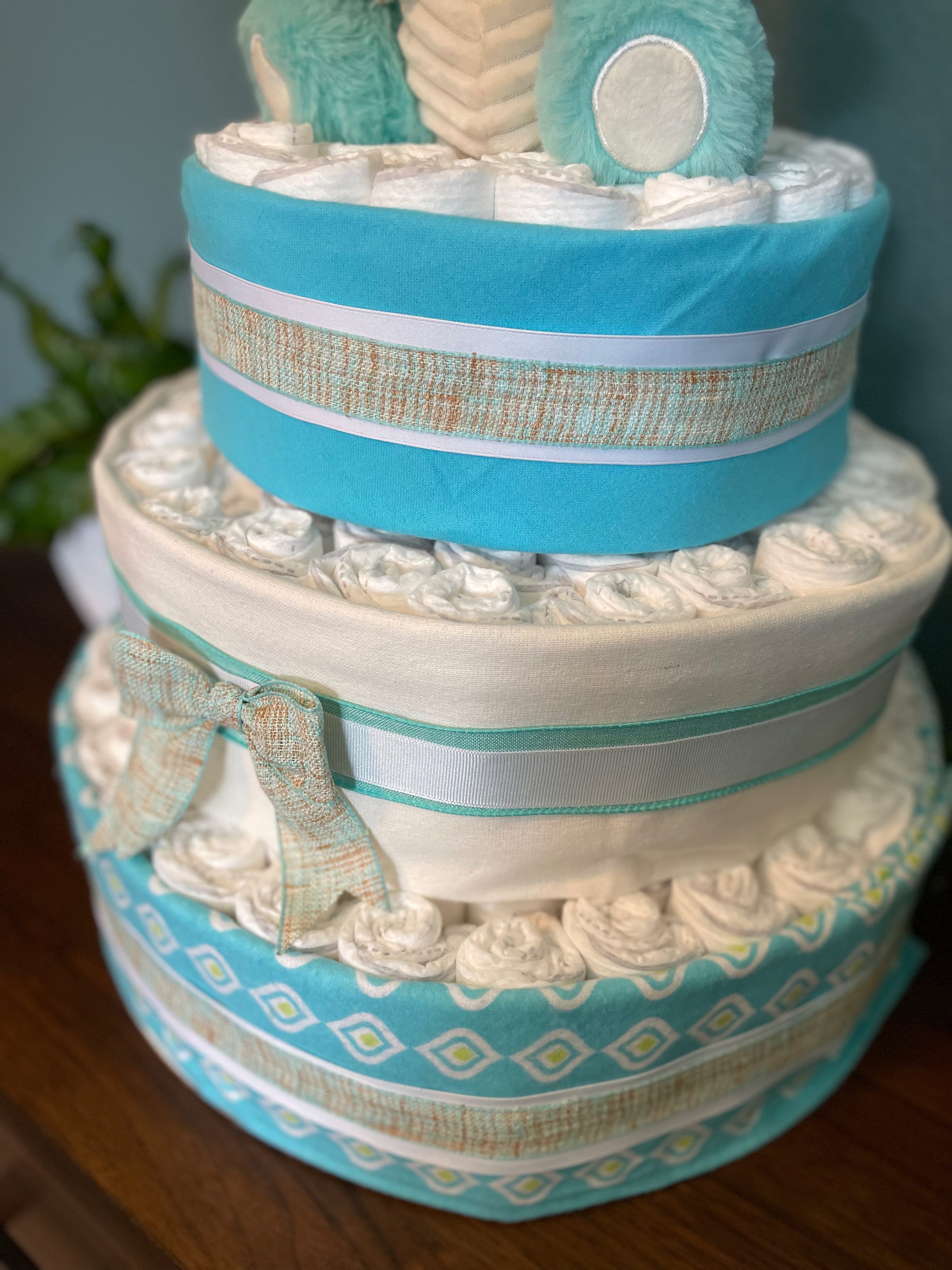 Dashing Blue Dragon Diaper Cake- 3 Tier - Etsy