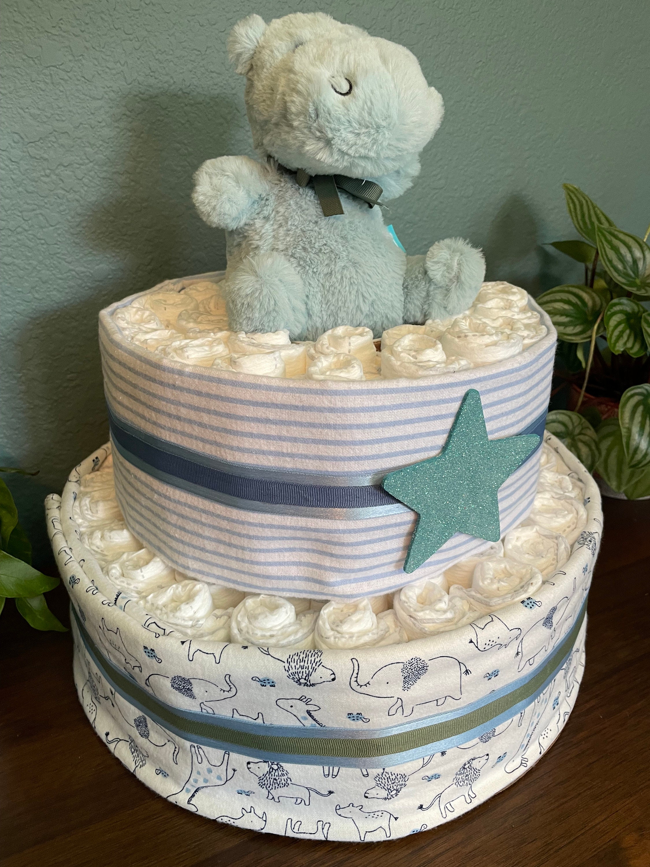Happy Hippo Diaper Cake- 2 Tier - Etsy