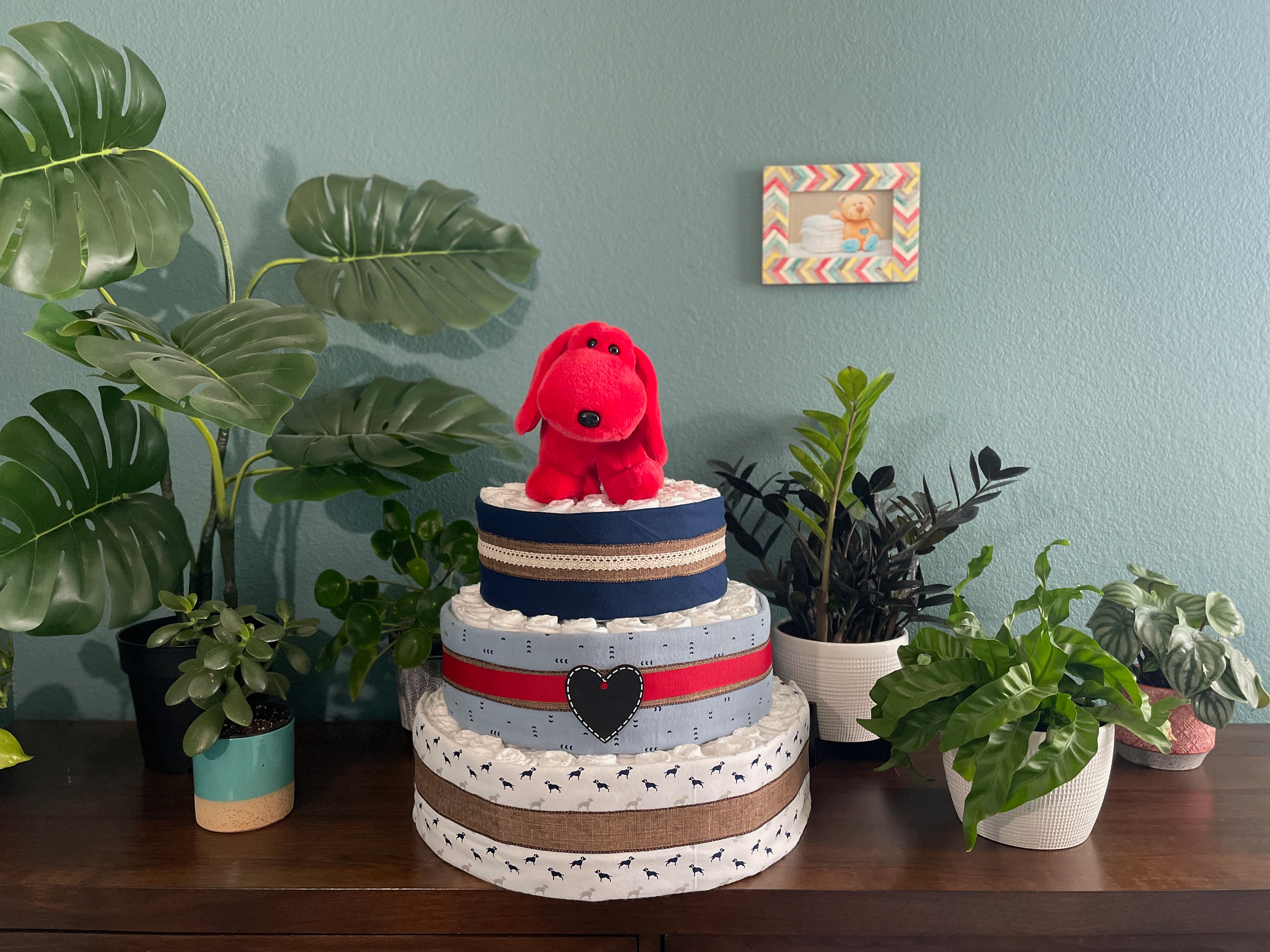 Red Dog Diaper Cake- 3 Tier - Etsy