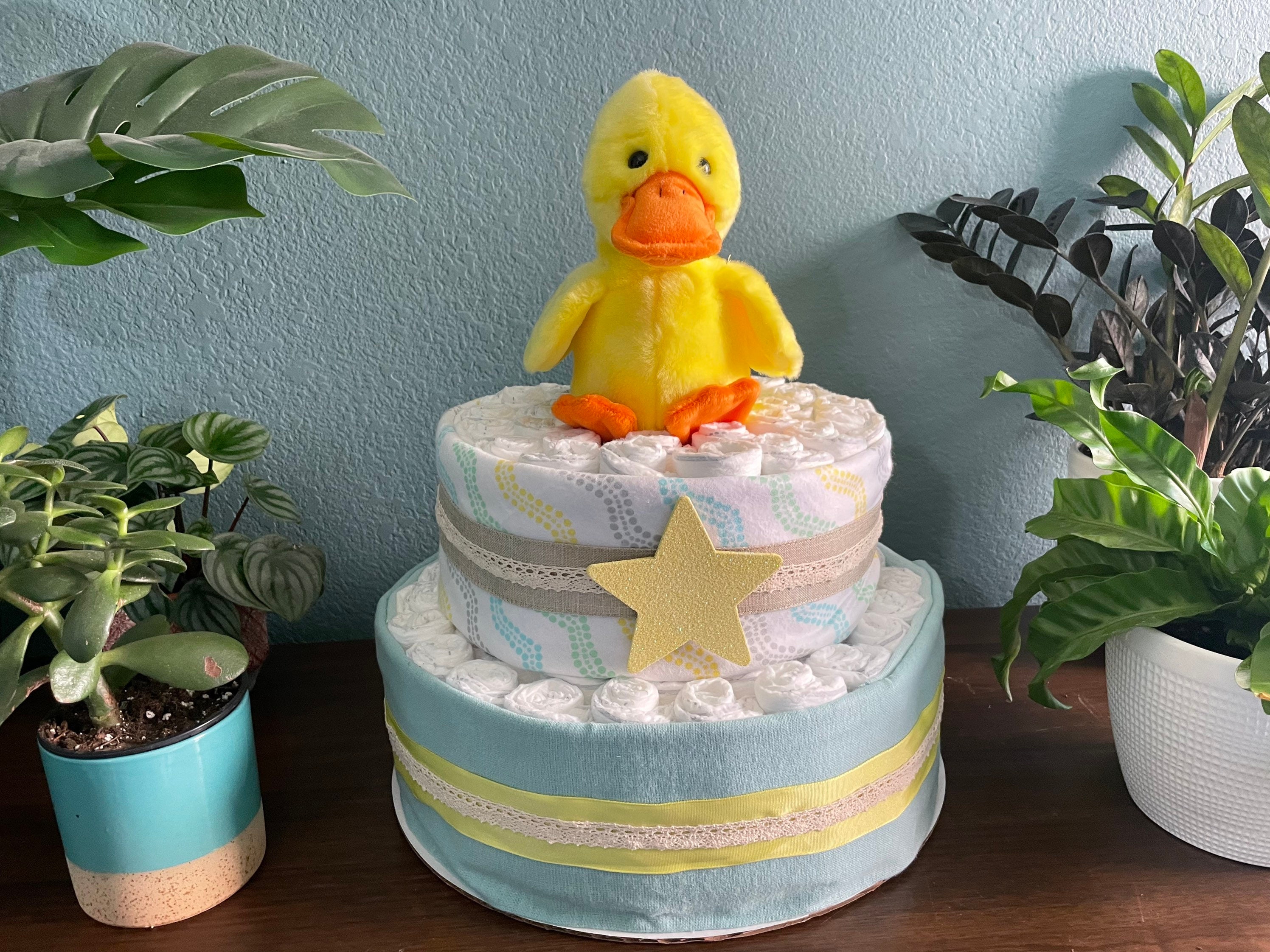 Yellow Duck Diaper Cake- 2 Tier - Etsy