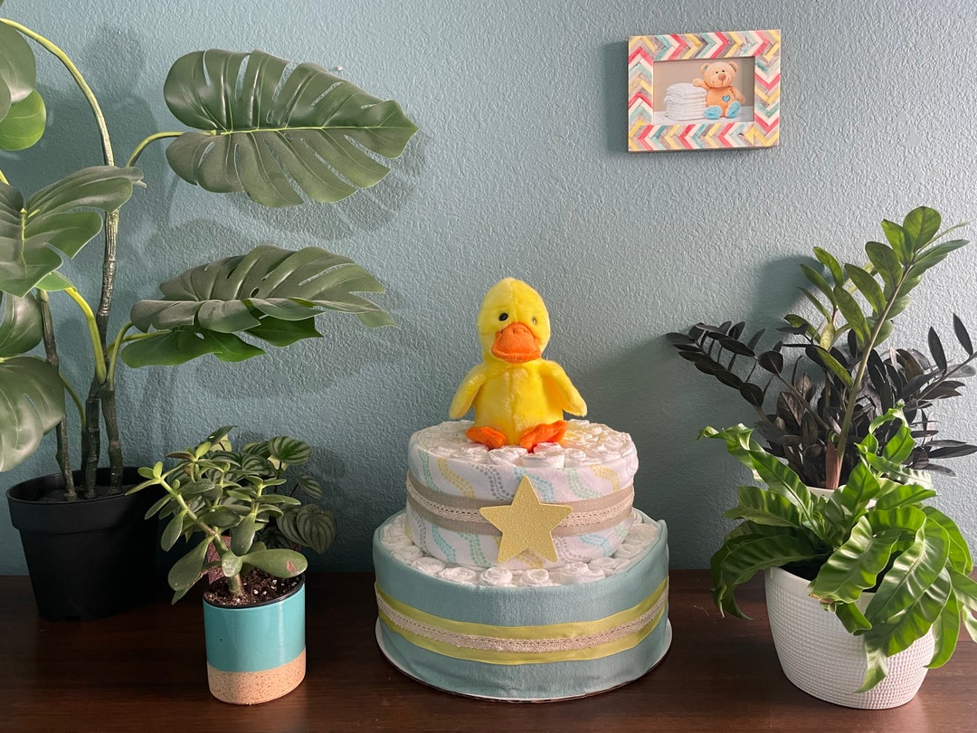 Yellow Duck Diaper Cake- 2 Tier - Etsy